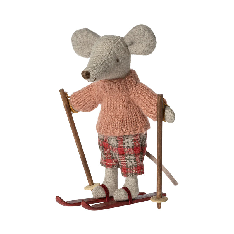 Maileg - Grote zus muis met ski set - winter collectie – Kinder Wonderland