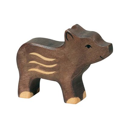 Holztiger - Houten Dieren - Wild zwijn baby 7 cm – Kinder Wonderland