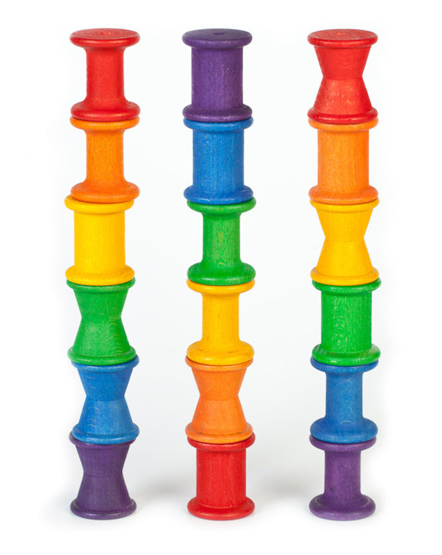 Grapat - 18 houten klosjes-rolletjes – Kinder Wonderland